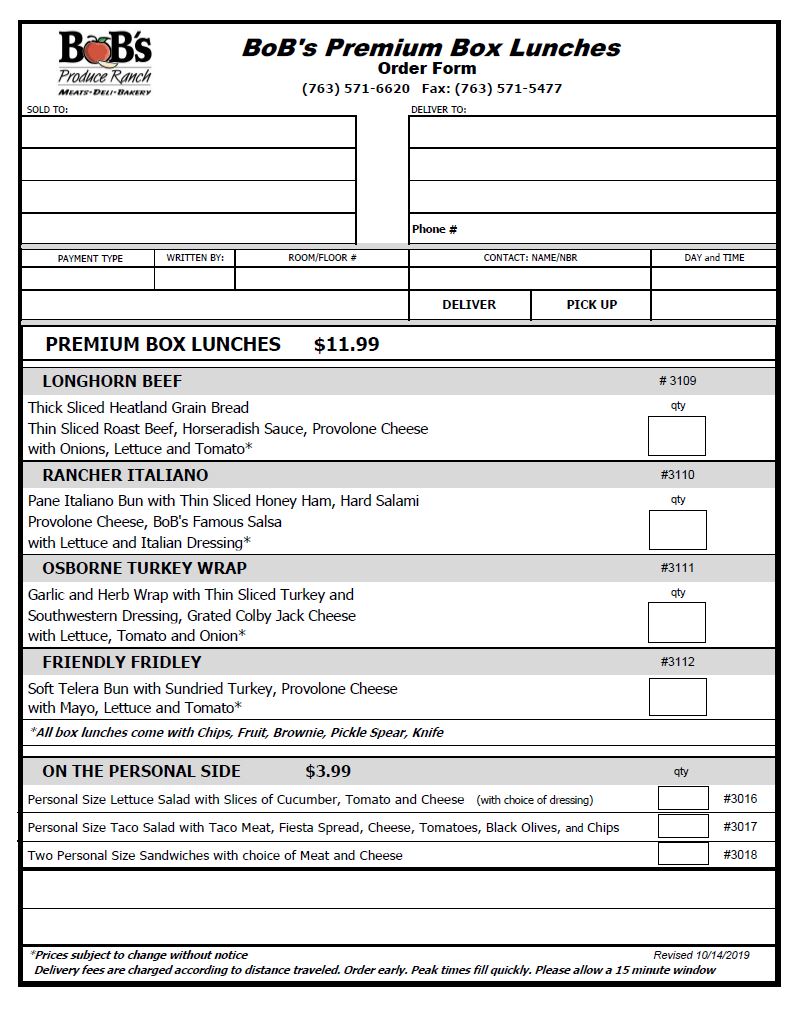 Deli :: BoB's Produce Ranch